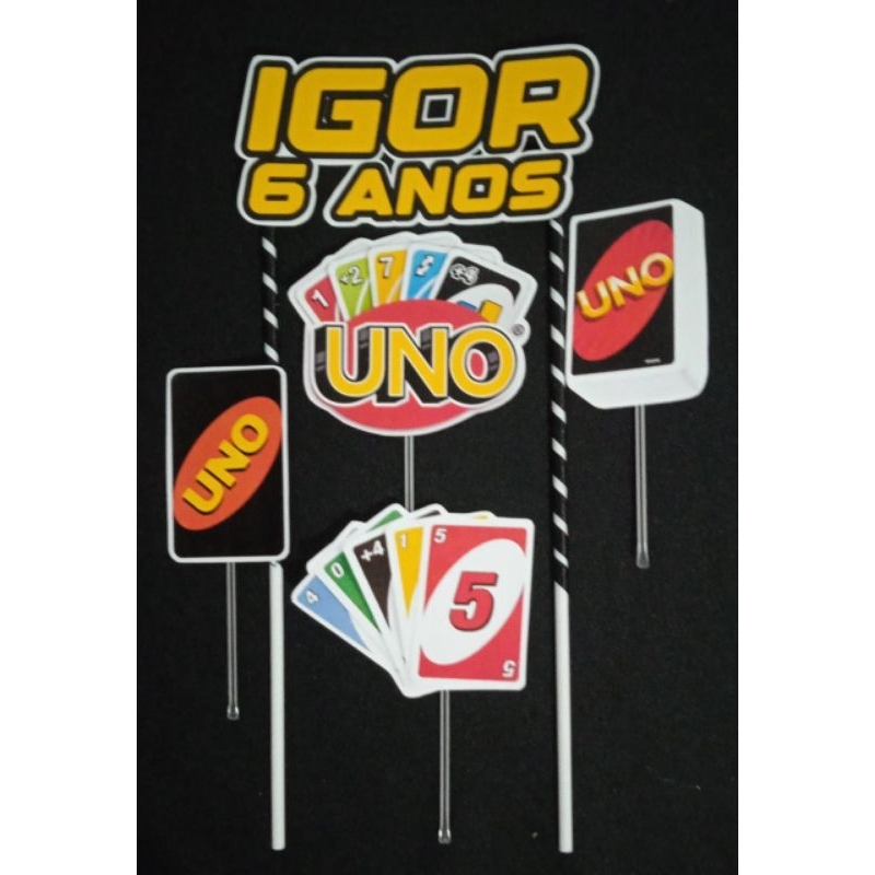 Topo de bolo Uno / Topper personalizado Cartas / top de bolo ...