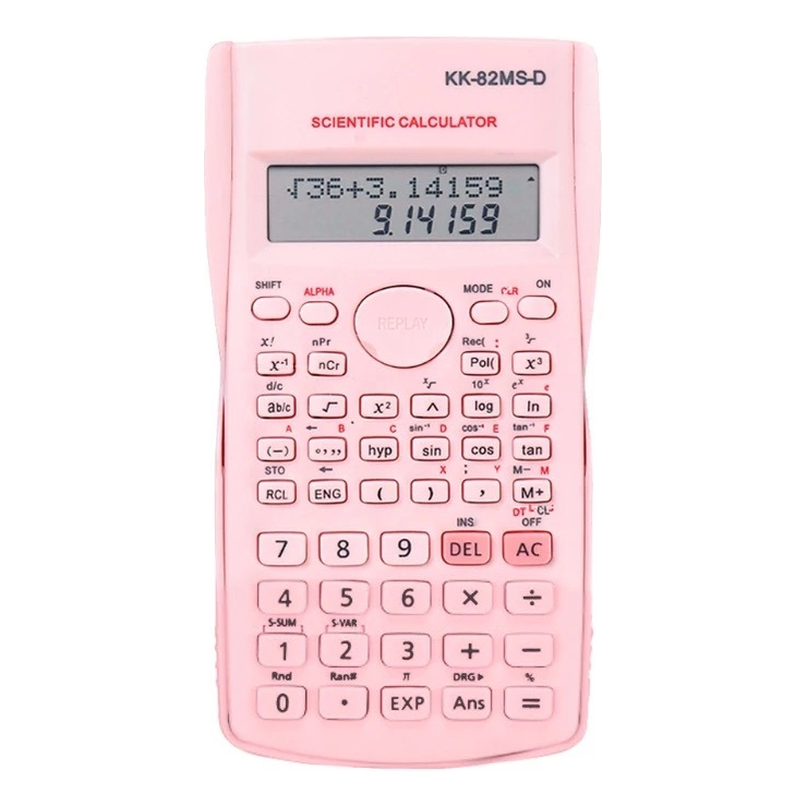 Calculadora Científica 82ms 240 Funções Com Capa Rosa Claro com bateria ...