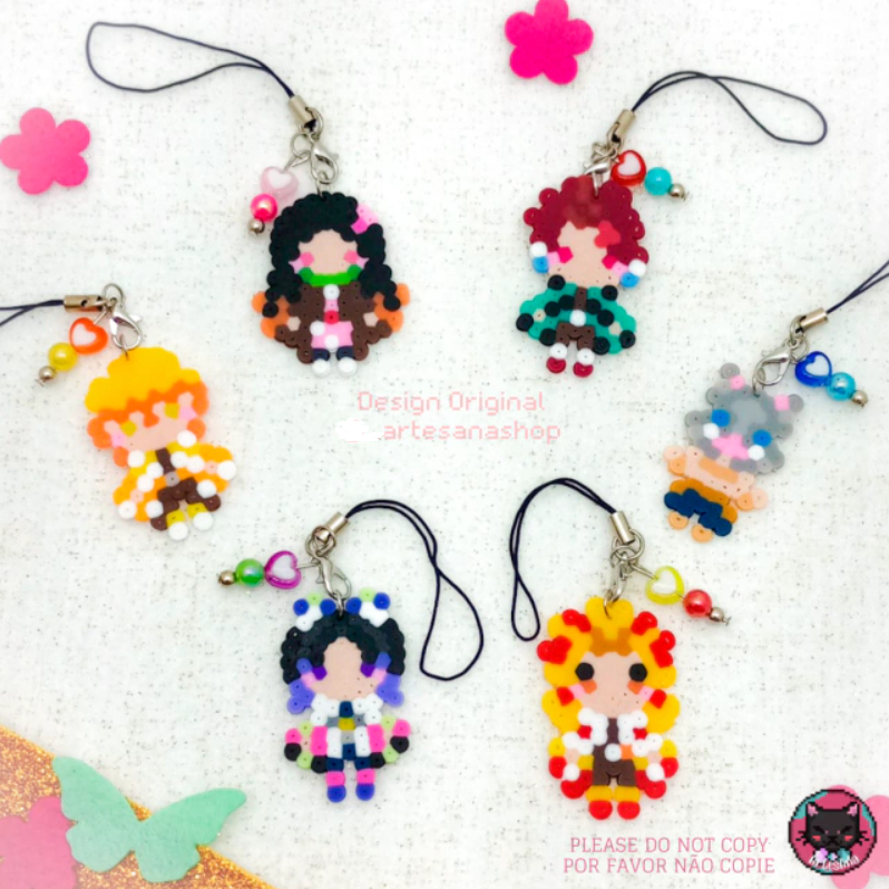Chaveiros Perler Beads - Demon Slayer Minis | Shopee Brasil