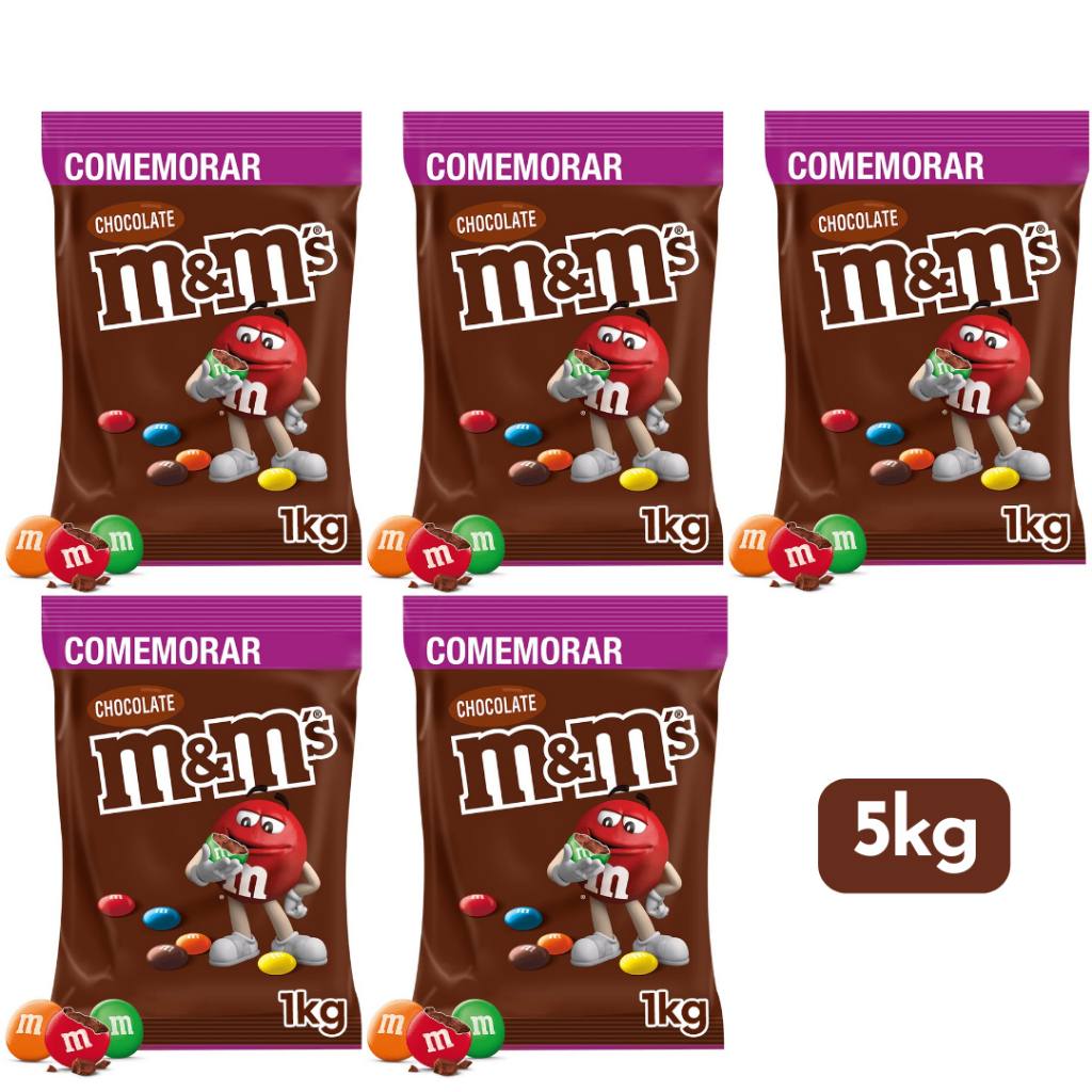 Kit 5 M&M's Confeito Chocolate ao Leite 1kg MM's MMs | Shopee Brasil