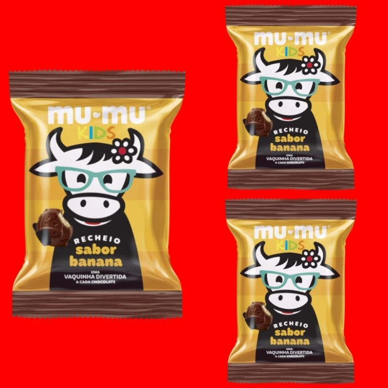 CHOCOLATE MU-MU KIDS RECHEIO SABOR BANANA 16g | Shopee Brasil