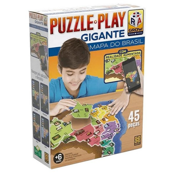 Quebra Cabeça Puzzle Play Mapa Do Brasil Gigante Grow 03635 | Shopee Brasil