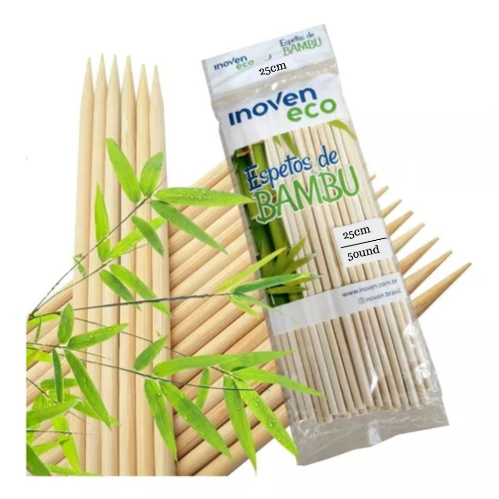 1000 palitos de bambu espeto p/ churrasco 25cm inoven | Shopee Brasil
