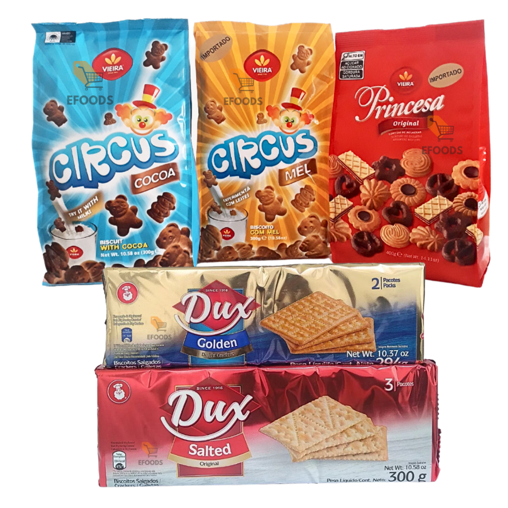 kit Biscoitos Importados Dux Princesa e Circus mel e cacau | Shopee Brasil