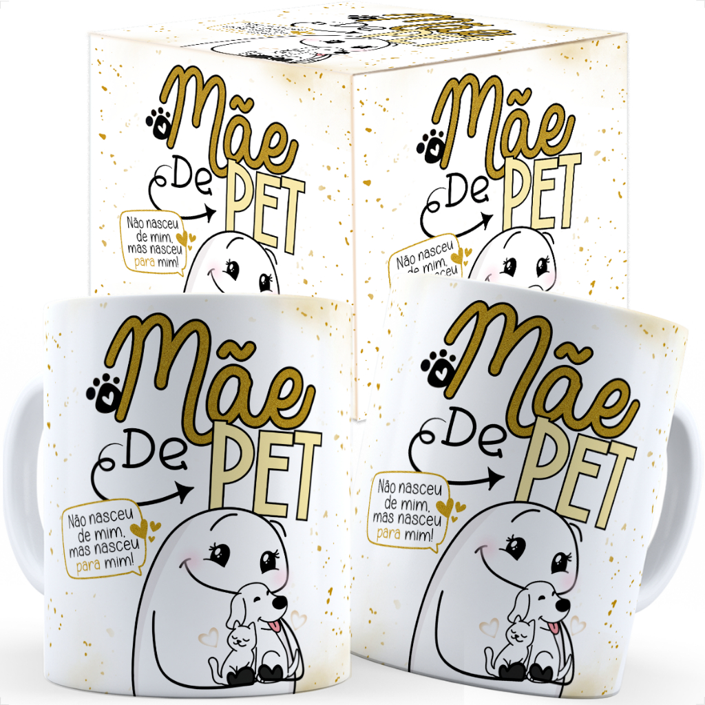 Caneca Flork Mãe de Pet - Caixa Personalizada | Shopee Brasil