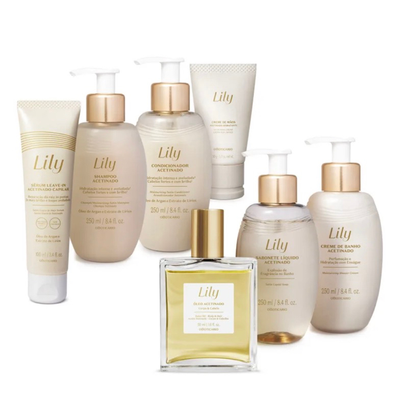 Linha completa Lily Shampoo condicionador óleo o Boticário | Shopee Brasil