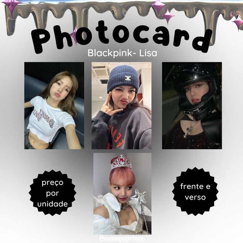Photocard Blackpink Lisa - VALOR POR UNIDADE- Fanmade frente e verso ...