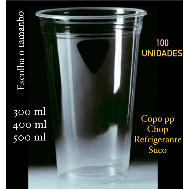 100 Copo Descartável 300ml / 400 ml ou 500 ml Chopp Pp Liso ... 100 Copo Descartável 300ml / 400 ml ou 500 ml Chopp Pp Liso ...