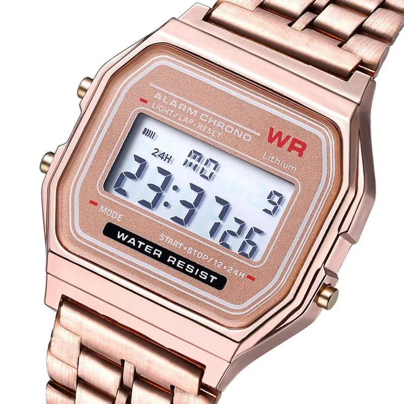 Relógio Digital Casio Vintage Retrô Feminino Wr Casual Estiloso ...