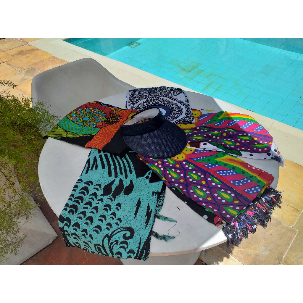 Kit de Praia com cangas em estampas diversas | Shopee Brasil