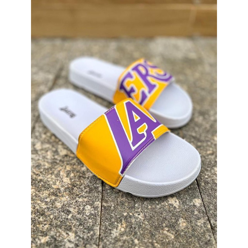 Chinelo Slide Nba Basquete Sandalia Laker grifes várias marcas | Shopee ...