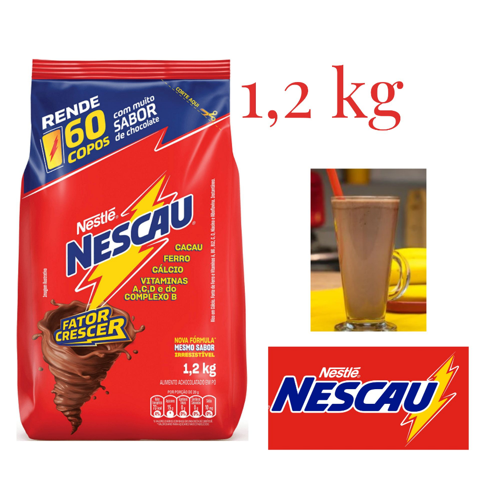 Achocolatado em Pó Nescau 1,2kg - Nescau Nestlê | Shopee Brasil