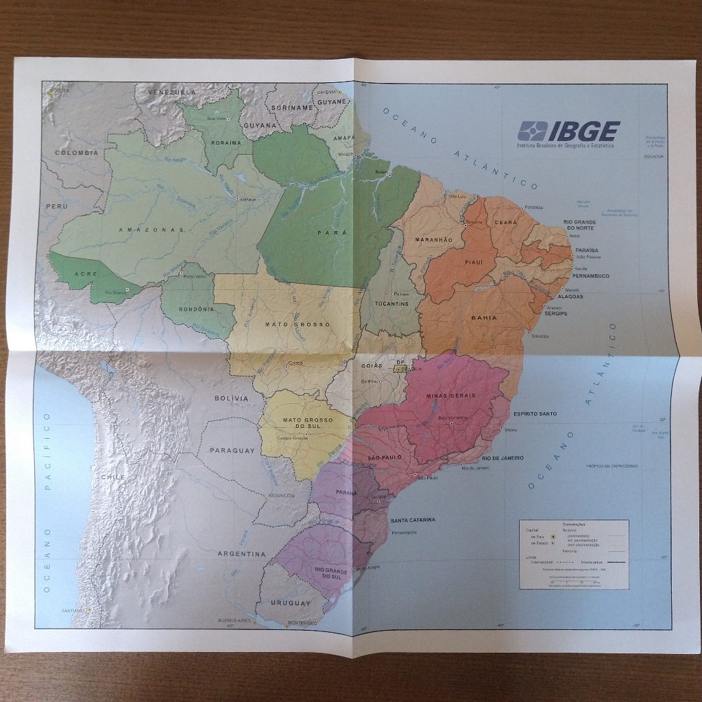 Pôster Mapa do Brasil 41 X 48 cm - IBGE (2012) | Shopee Brasil