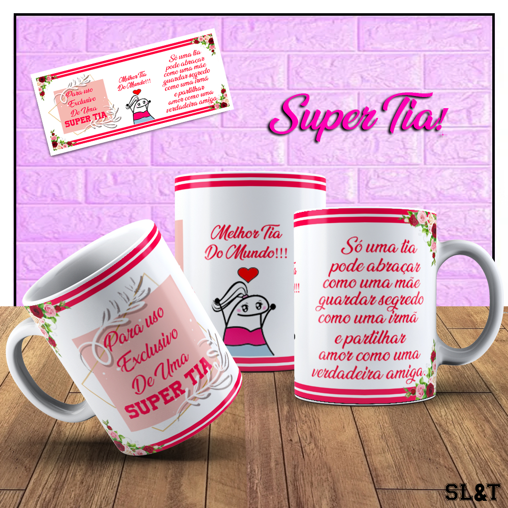 Caneca/Xicara Personalizada Super Tia/Melhor Tia Do Mundo | Shopee Brasil