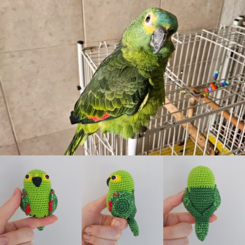 Chaveiro Ave Passaro Agaporni, Maritaca, Papagaio, Cocota Amigurumi ...