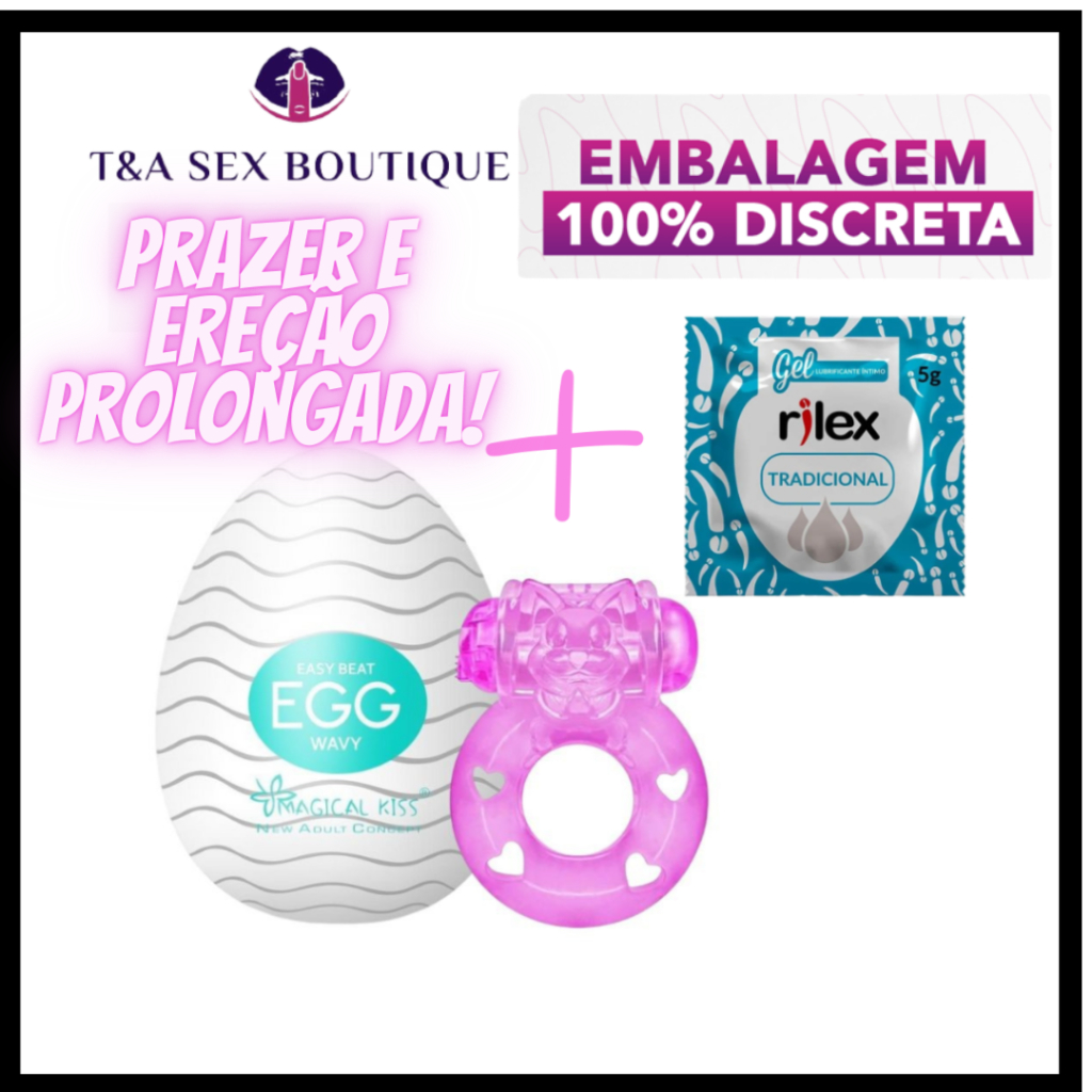 Egg Masturbador com Textura perfeita+Anel Peniano Prolongador de Ereção ...