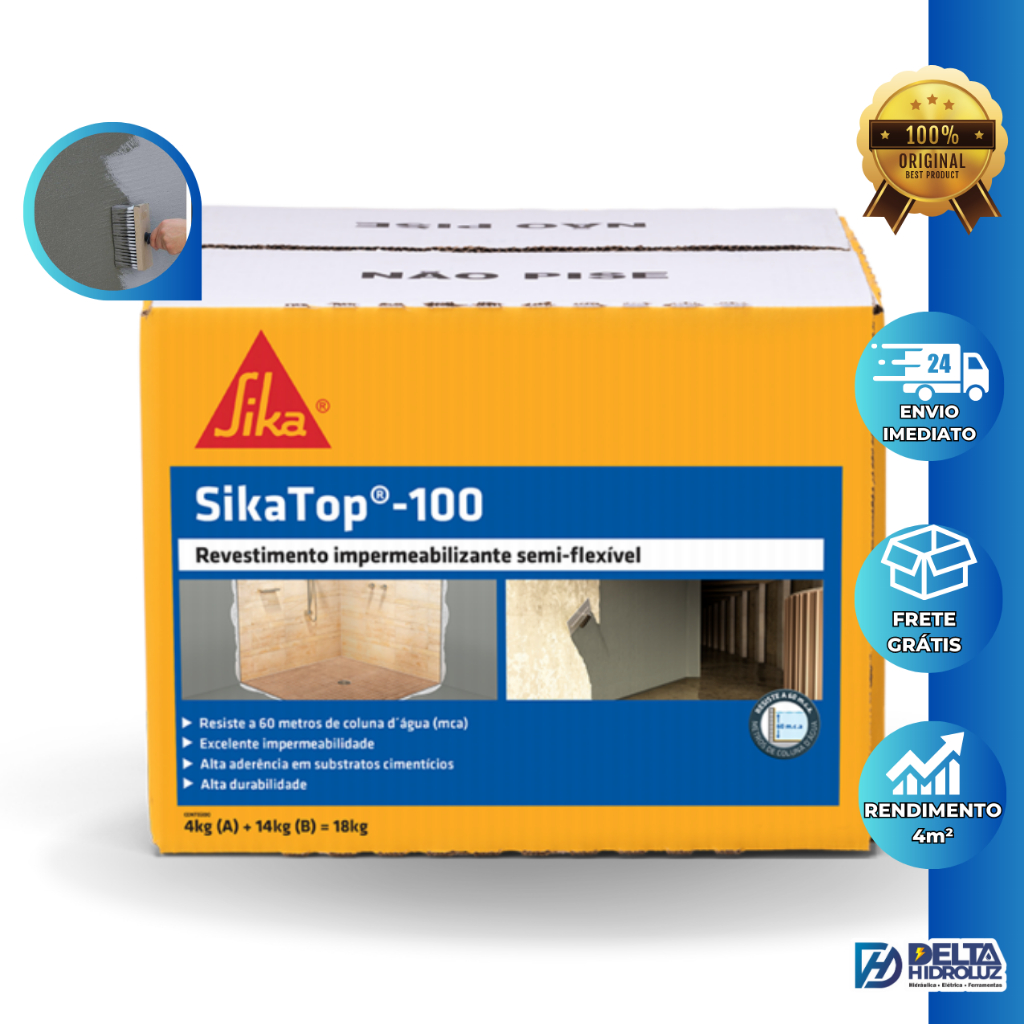Sika Top 100 de 18kg - Revestimento Impermeabilizante Ferramentas ...