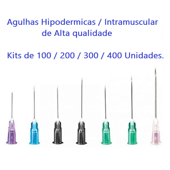 Agulhas Hipodérmica - Todos os calibres - Intramuscular | Shopee Brasil