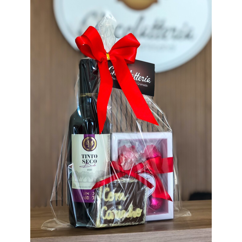 Kit Presente Vinho E Chocolates De Gramado Presente De Natal Amigo