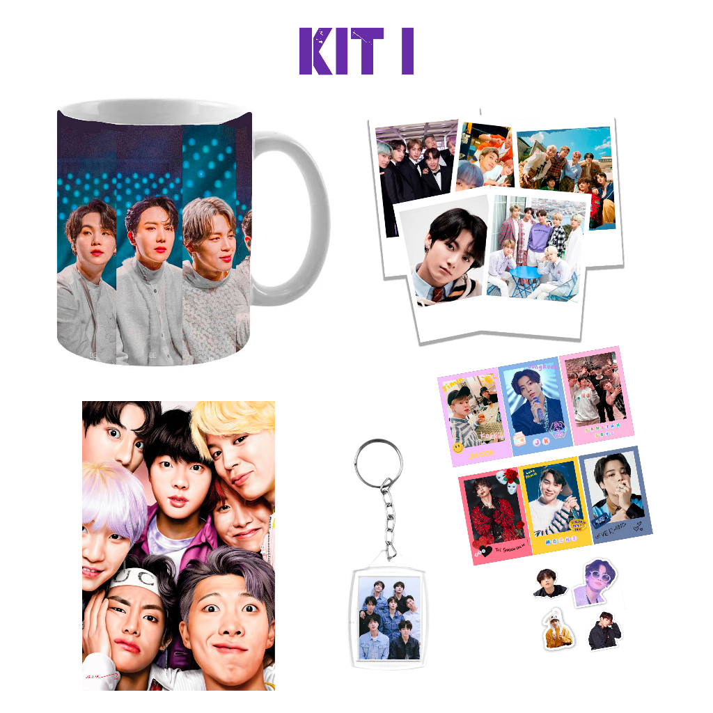Caixa bts K-POP ARMY fanmade Surpresa - Kit K-POP para presente caneca ...