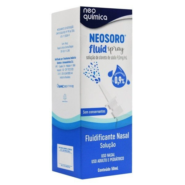 Spray de Higiene Nasal Neosoro Fluid 0,9% 50ml | Shopee Brasil