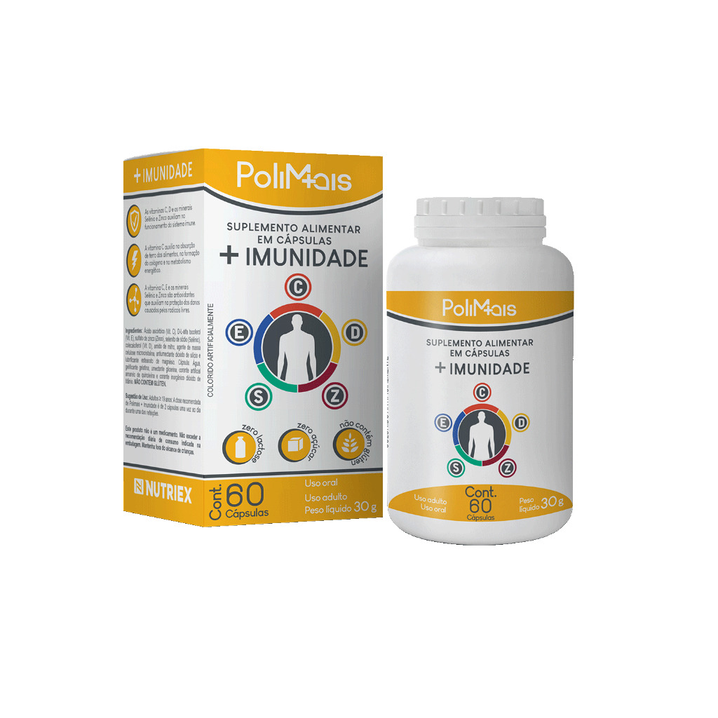 Multivitamínico Para Imunidade Vitaminas C D E Selênio e Zinco - 60 ...