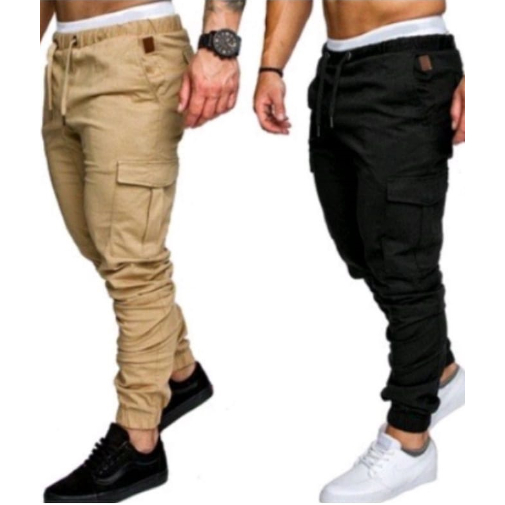 Calça Cargo Jogger Masculino Masculina Com Punho Sarja Shopee Brasil