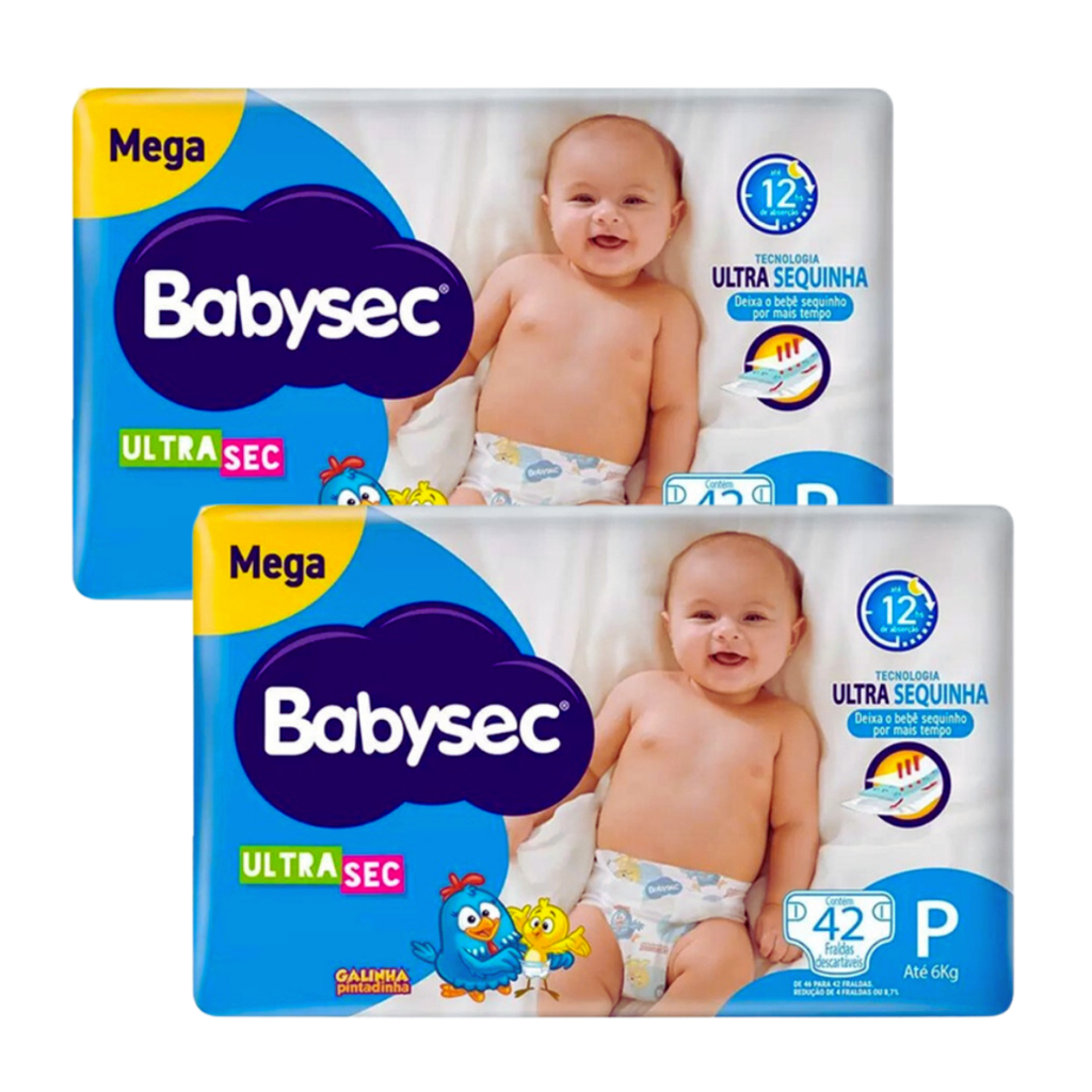 Kit C/2 Fraldas Infantis Babysec Ultra Mega P C/46 Unidades | Shopee Brasil