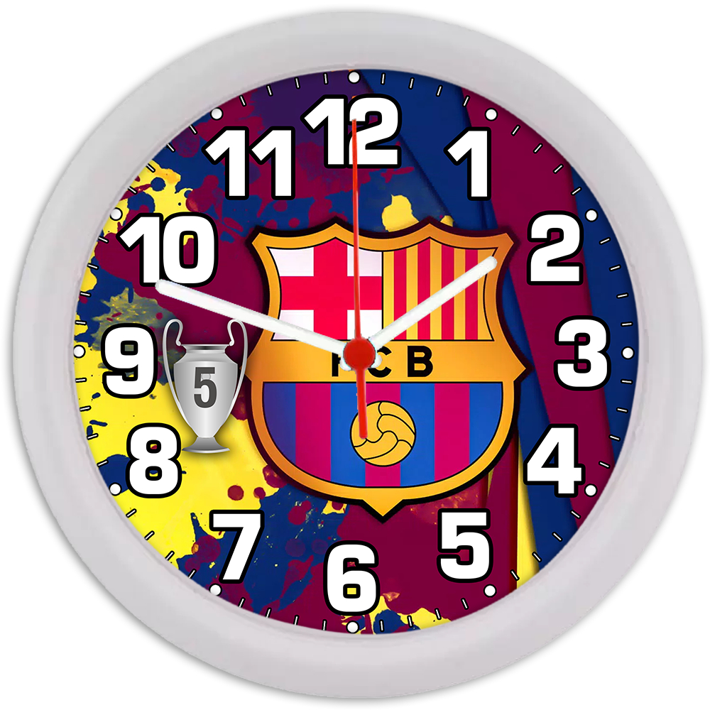 Relógio de parede 24cm x 24cm Genial Barcelona Futebol Club (escudo e ...