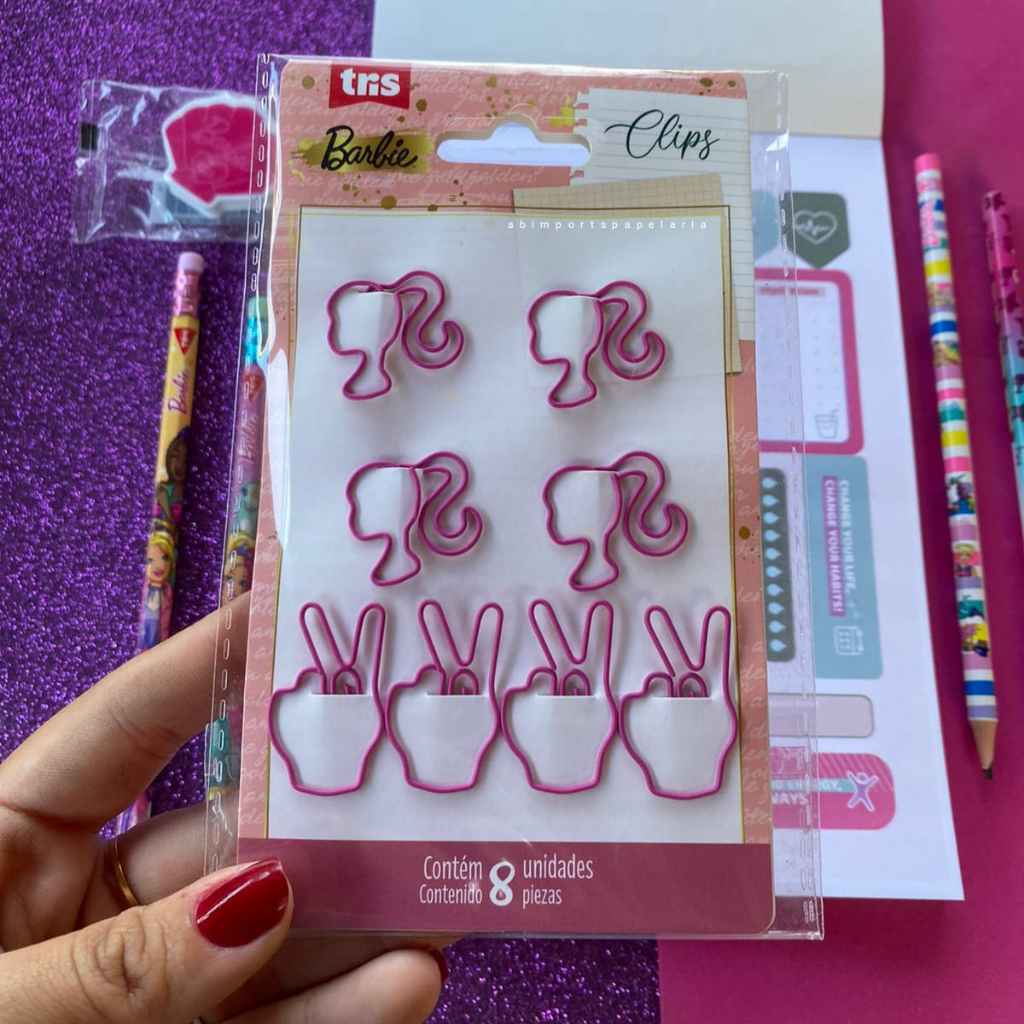Clips de papel Ludico - Rosa - Poly C/8 UN - Barbie ou Princesas ...