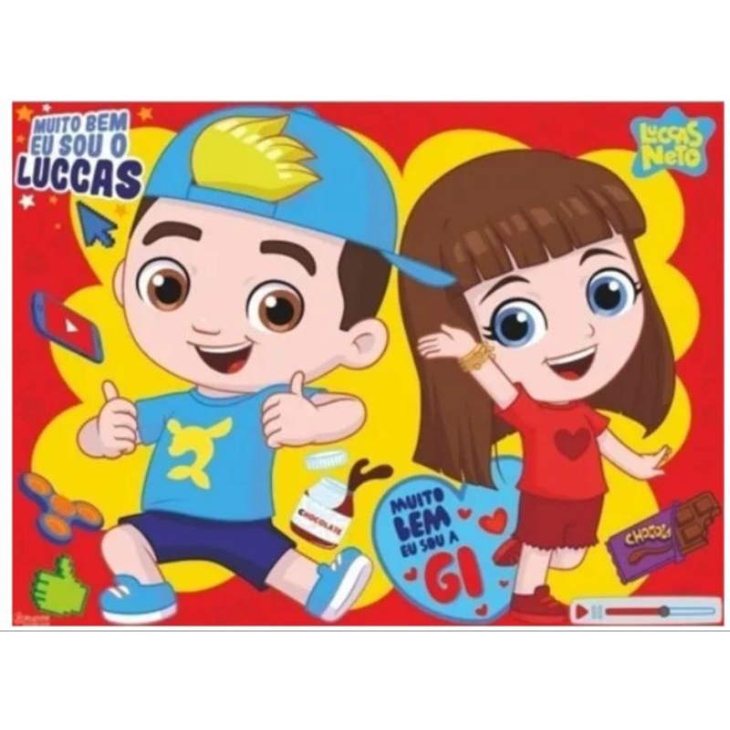 Painel TNT Luccas Neto e Gi original Piffer | Shopee Brasil