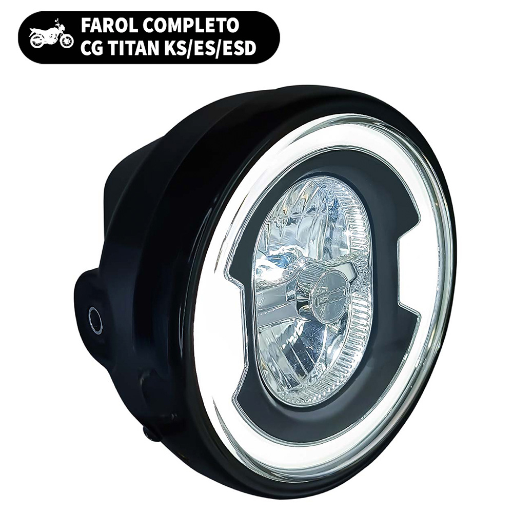 Farol LED Angels Completo Titan 150 Fan (Aro Preto) C/ Lâmpada de Led ...