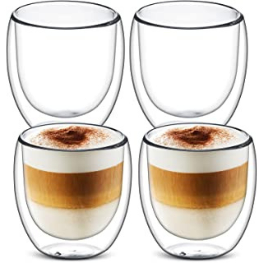 Copo Parede Dupla Vidro Café Nespresso Dolce Gusto 4un 250ml | Shopee ...