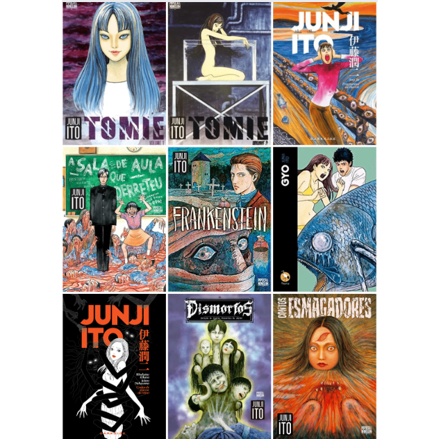 Obras de Junji Ito Tomie 1/Tomie 2/Fragmentos do Horror/A Sala Que Derreteu/Gyo/Frankestein ...
