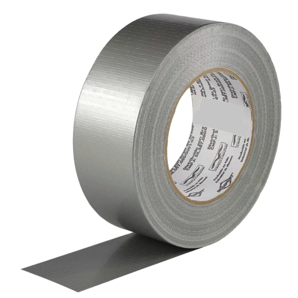 Rolo Grande De Fita Adesiva Silver Tape Cinza Multiuso Reforçada 48mm x ...