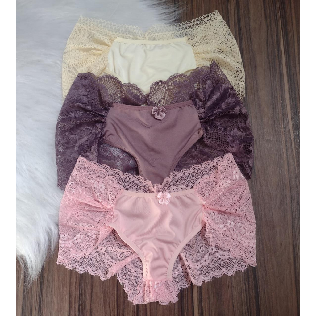 KIT CALCINHA DE RENDA 6 UN | Shopee Brasil