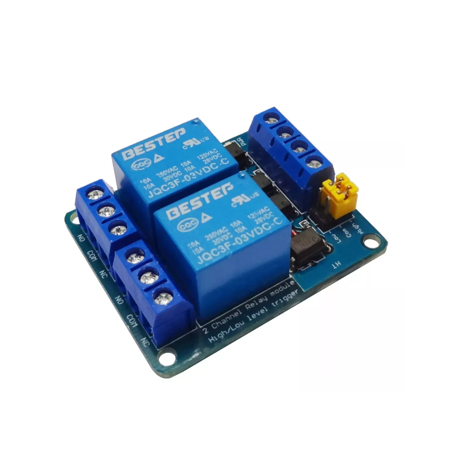Módulo Rele 3v 10a 2 Canais Com Borne Kre Para Esp32 | Shopee Brasil