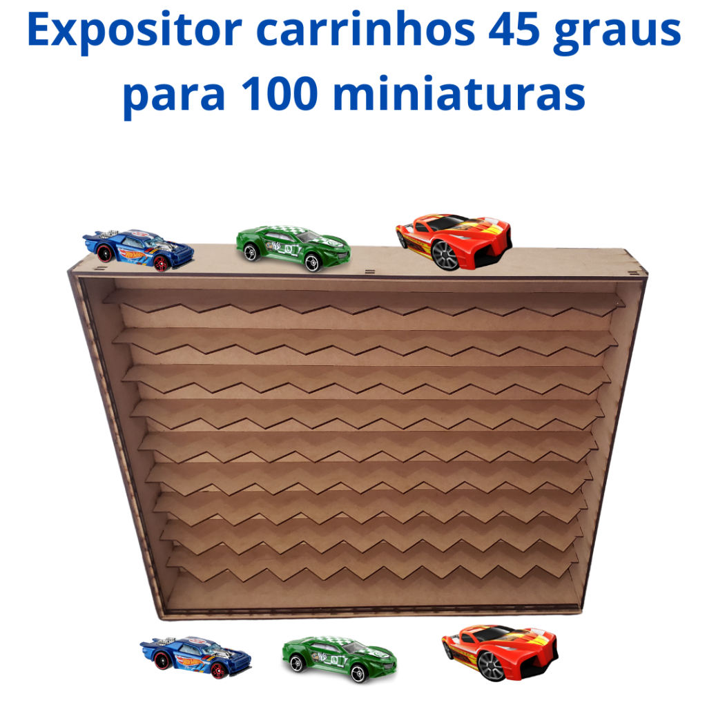 Expositor de carrinhos hotwheels em 45 graus para 100carrinhos | Shopee Brasil