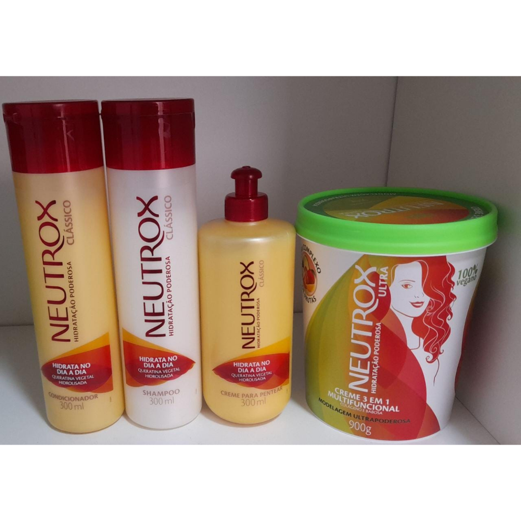 Kit Neutrox Shampoo+condiconador+creme De Pentear+creme 3em1 modelagem ...