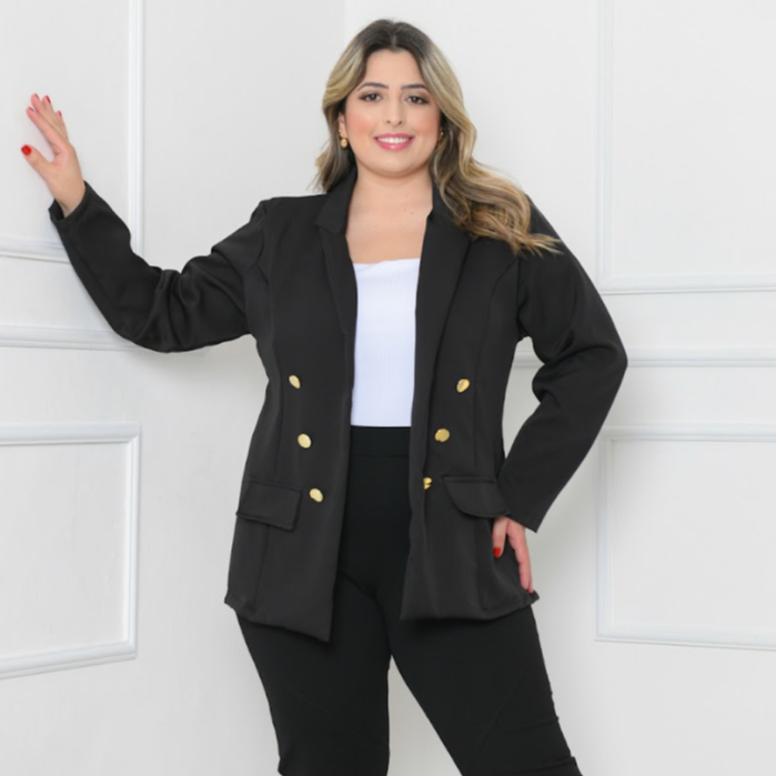 Blazer Feminino Alfaiataria Max Plus Size G1 G2 G3 Faz A Boa