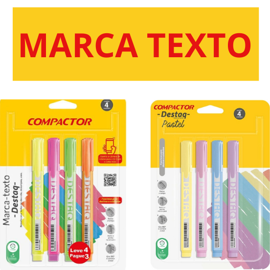 Caneta Marca Texto Bic Ou Compactor | Shopee Brasil