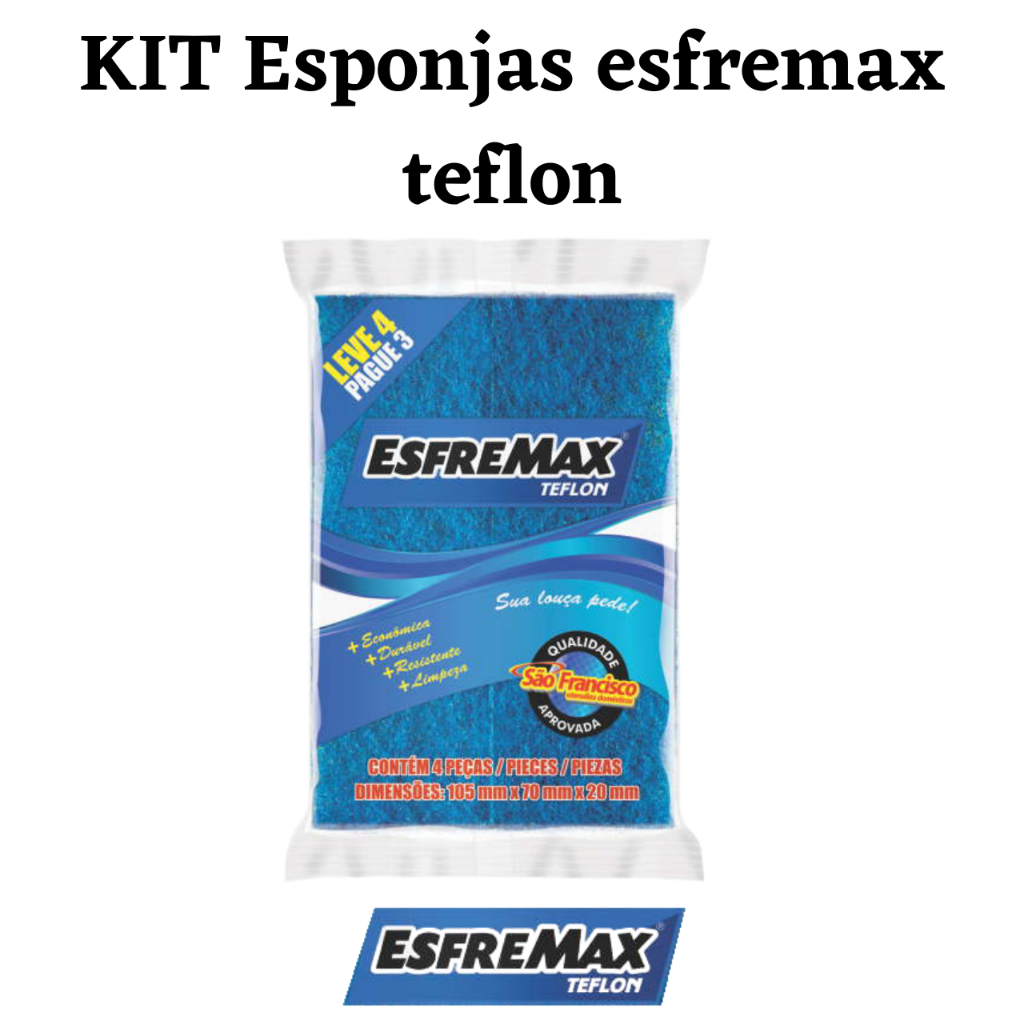 Kit esponjas esfremax teflon - 20 pacotes | Shopee Brasil