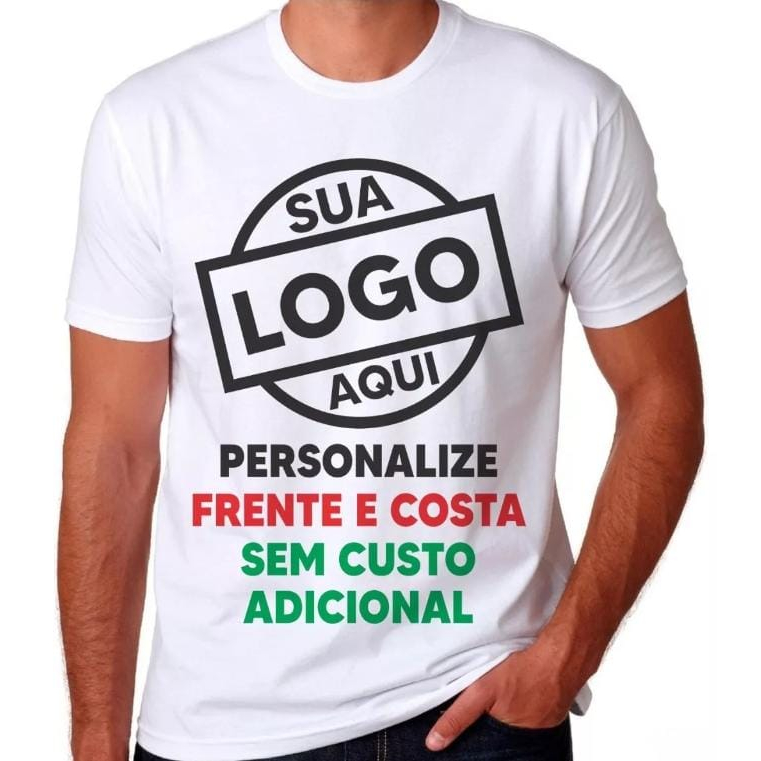 camiseta 100% poliester pesonalizada frente e verso seu logo foto e mensagens | Shopee Brasil