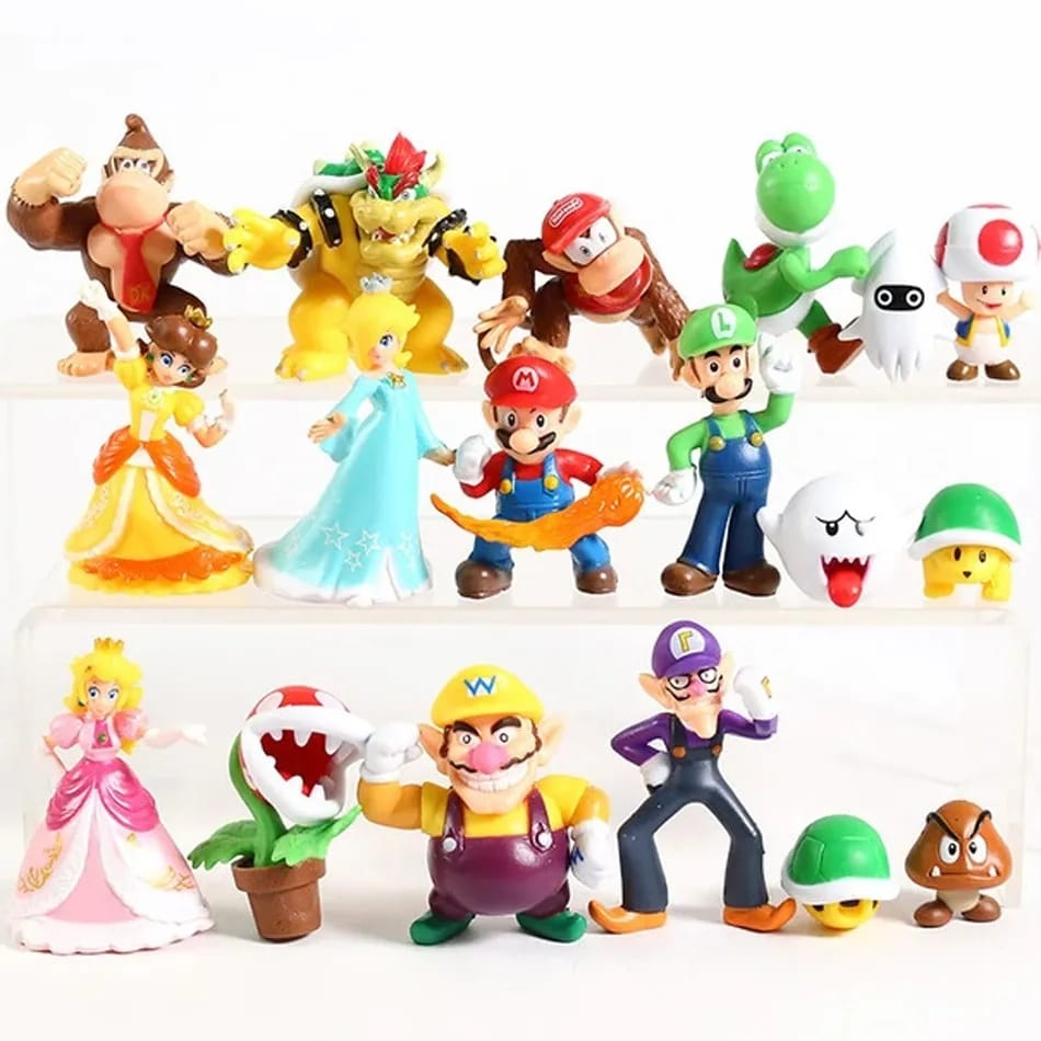 Super Mario e Turma - Princesa, Luigi, Yoshi, Wário, Toad, Boo, Shell ...