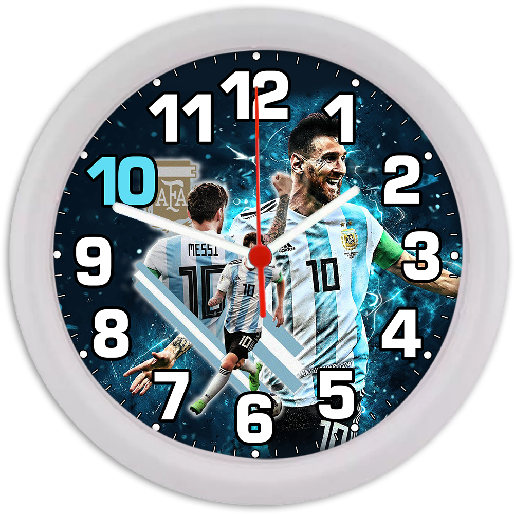 Relógio de parede 24cm x 24cm Lionel Messi 10 (Argentina) | Shopee Brasil