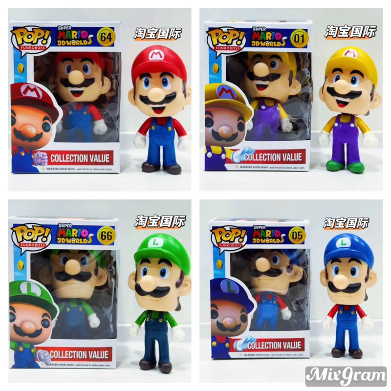 4 FUNKO POP 3D World Super Mario Bros Luigi 14 cm | Shopee Brasil