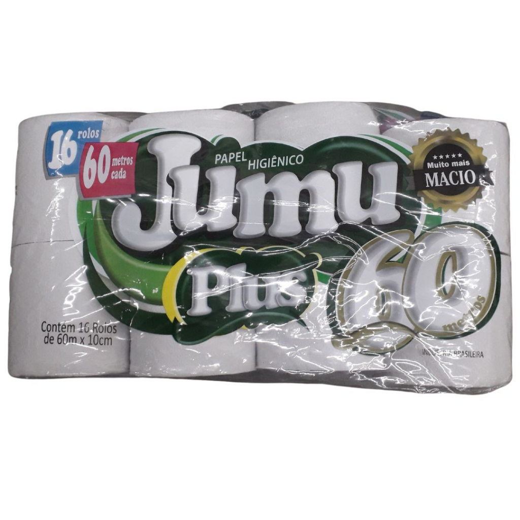 papel higiênico 16 rolos 60metros super macio jumu plus imperdivel ...