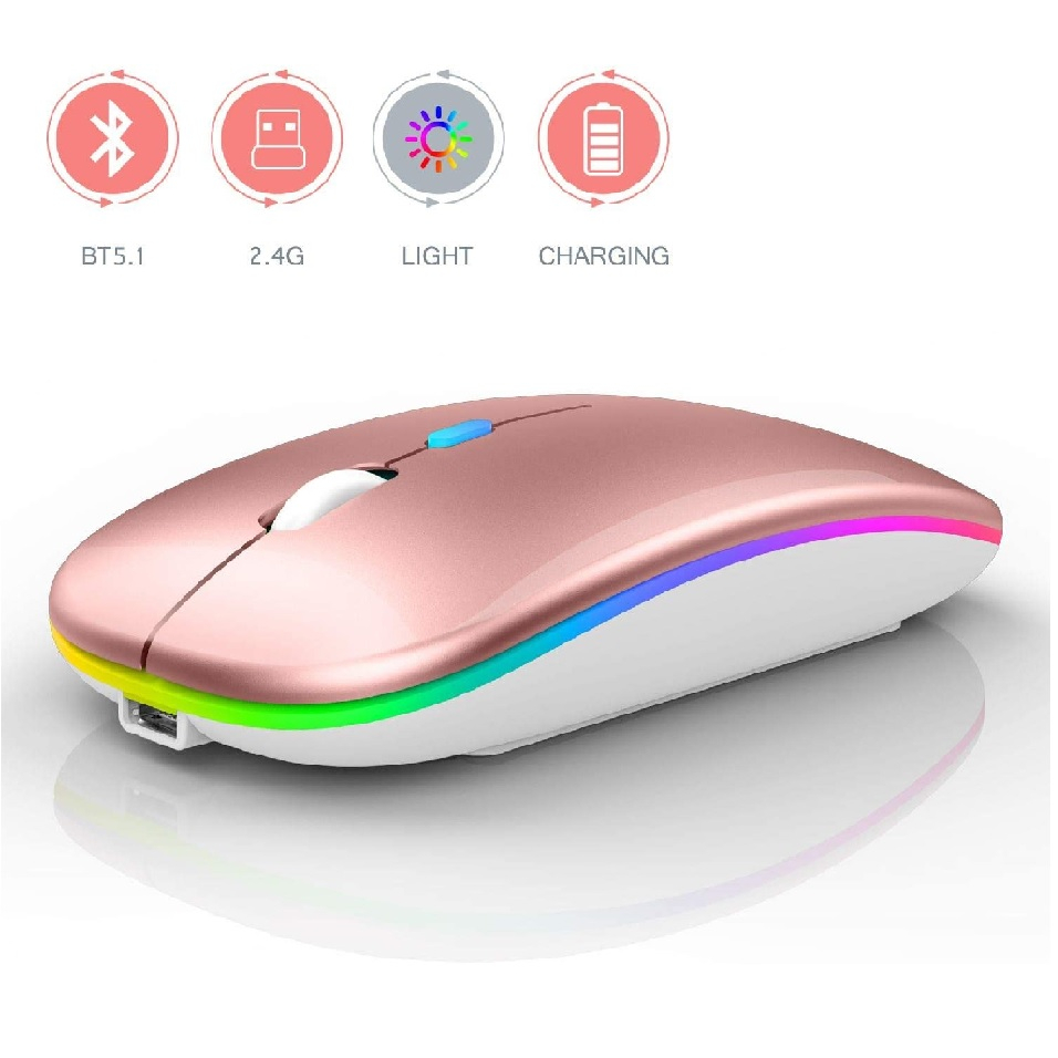 Mouse Sem Fio Wireless Com Bateria Interna Recarregavel 2,4 Ghz Led RGB Home Office | Shopee Brasil