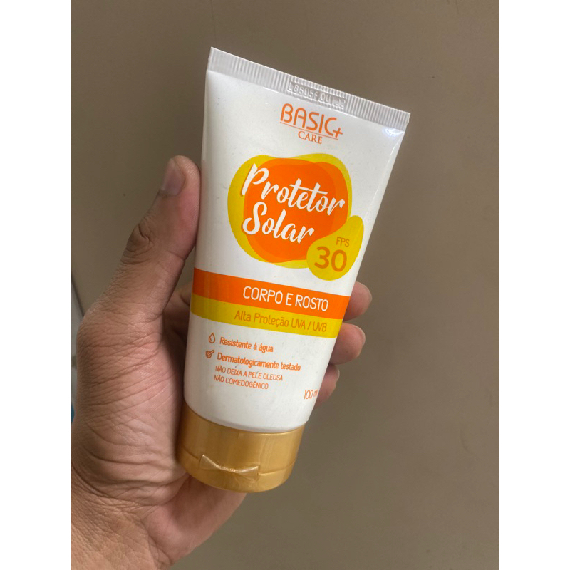 Protetor Solar Corpo e Rosto FPS30 ou FPS50 100ml - Basic Care | Shopee ...