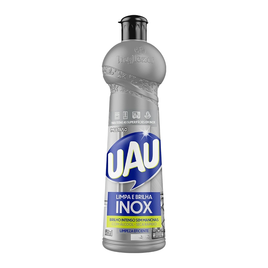 MULTIUSO UAU LIMPA E BRILHA INOX SEM MANCHAS 500ML | Shopee Brasil